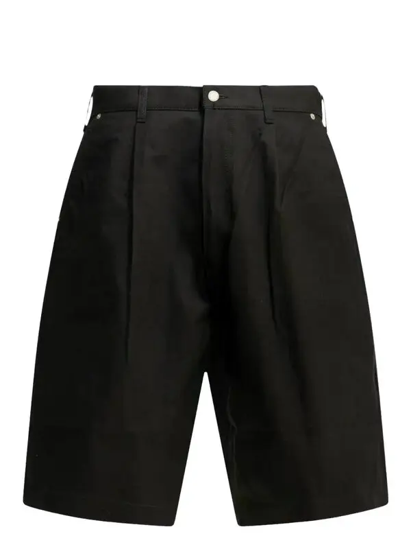 Comme Des Garçons Pleated Cotton Shorts - Black