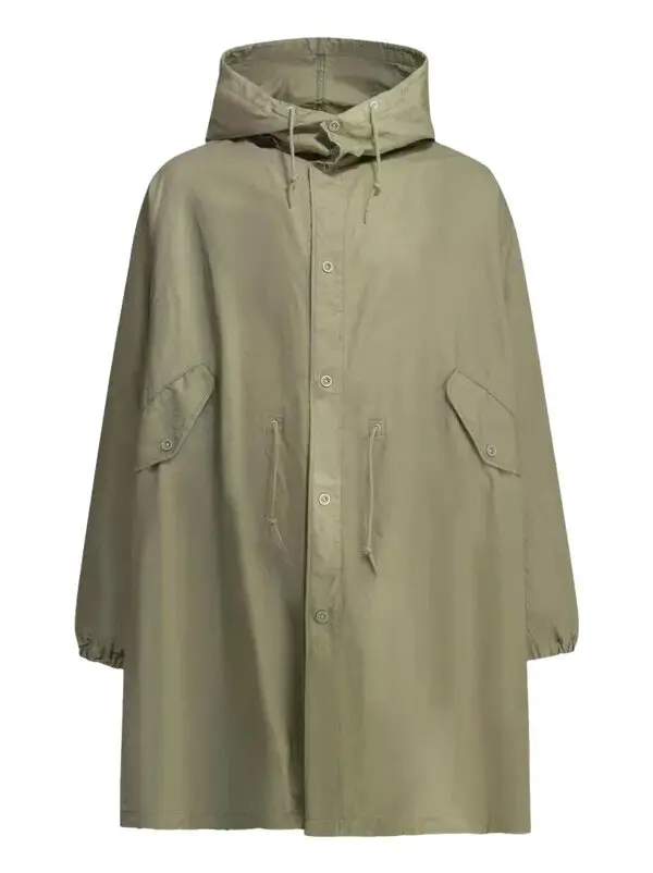 Comme Des Garçons Hooded Drawstring-waist Coat - Green