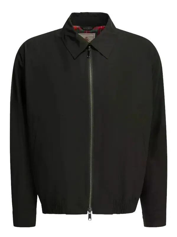 BARACUTA Zip-up Bomber Jacket - Black