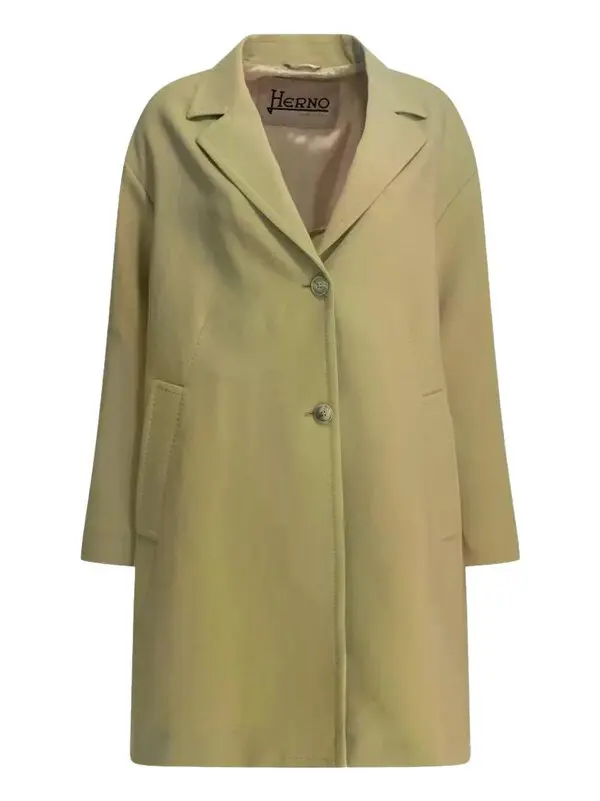 Herno Notched-lapel Button-fastening Coat - Green