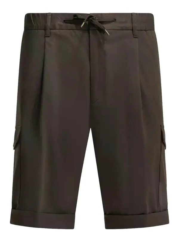 Herno Pleated Cargo Shorts - Brown
