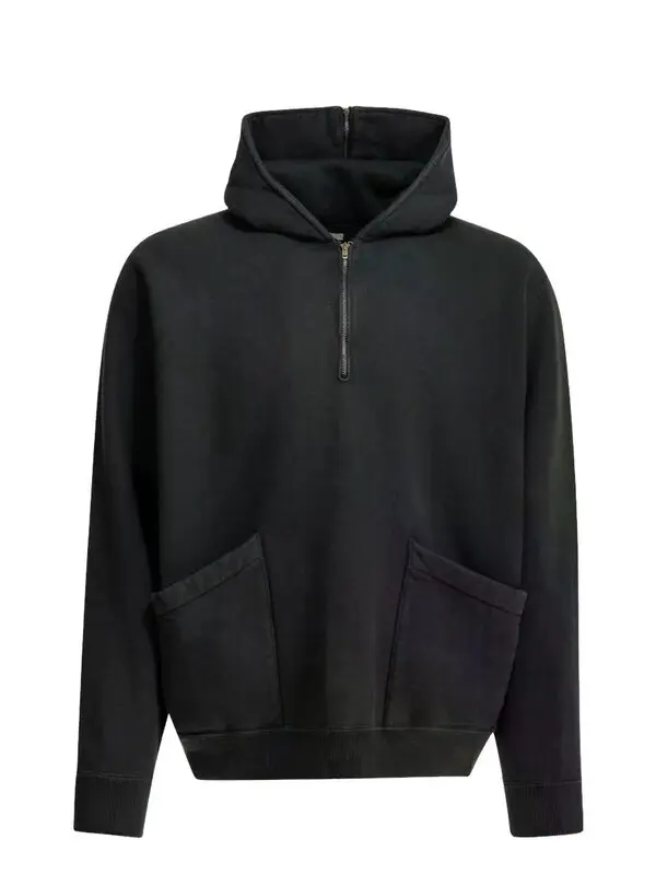 A.PRESSE Cotton Half-zip Hoodie - Black