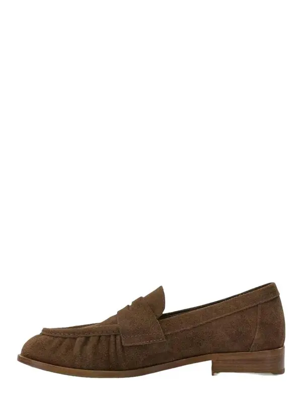 STRATEGIA SHOES Ruched Suede Loafers - Brown