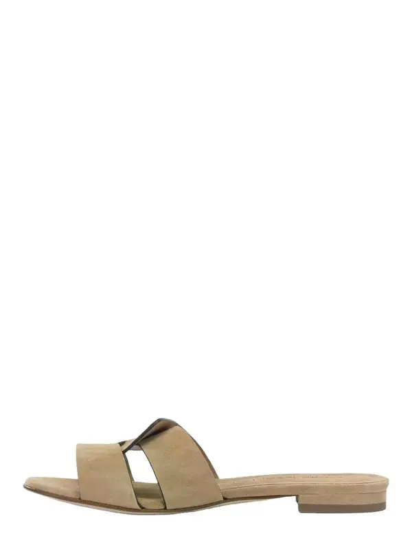 SERGIO LEVANTESI Aria Crossover-strap Suede Slides - Neutrals