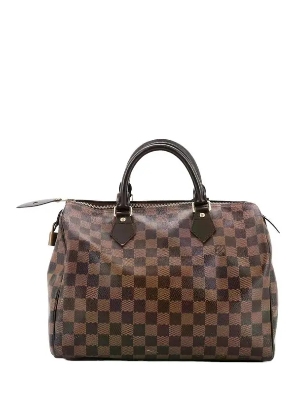 LOUIS VUITTON Speedy Handbag Damier 30 Satchel - Brown
