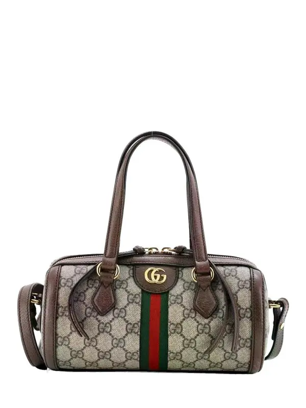 Gucci Ophidia Boston Bag Gg Coated Canvas Small - Brown