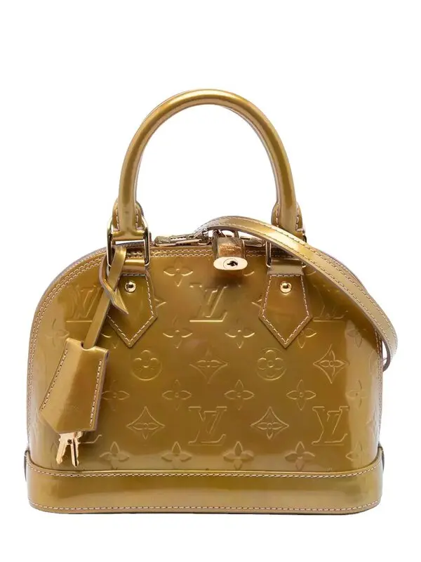 LOUIS VUITTON 2012 Monogram Vernis Alma Bb Satchel - Gold