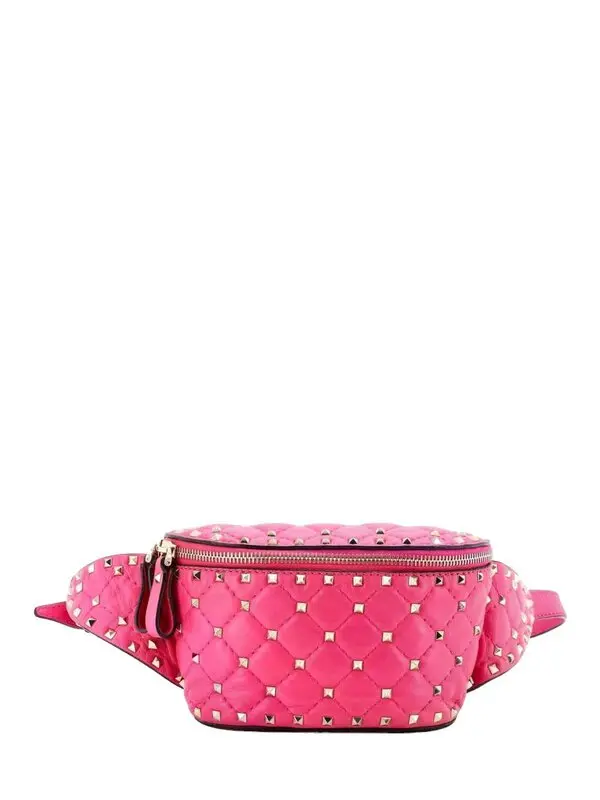 Valentino Garavani Rockstud Spike Quilted Leather Belt Bag - Pink