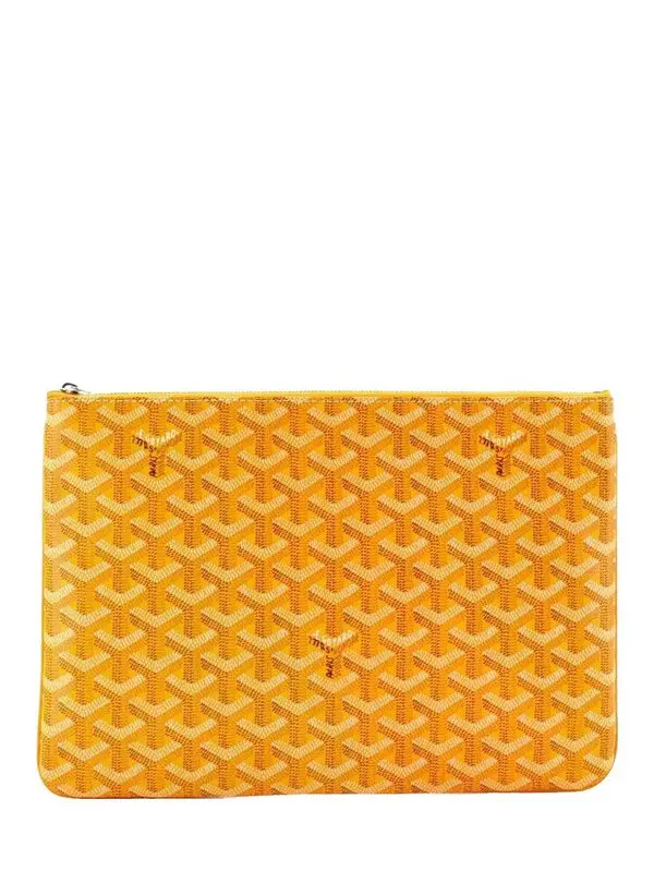 Goyard Senat Zip Coated Canvas Mm Pouch - Yellow