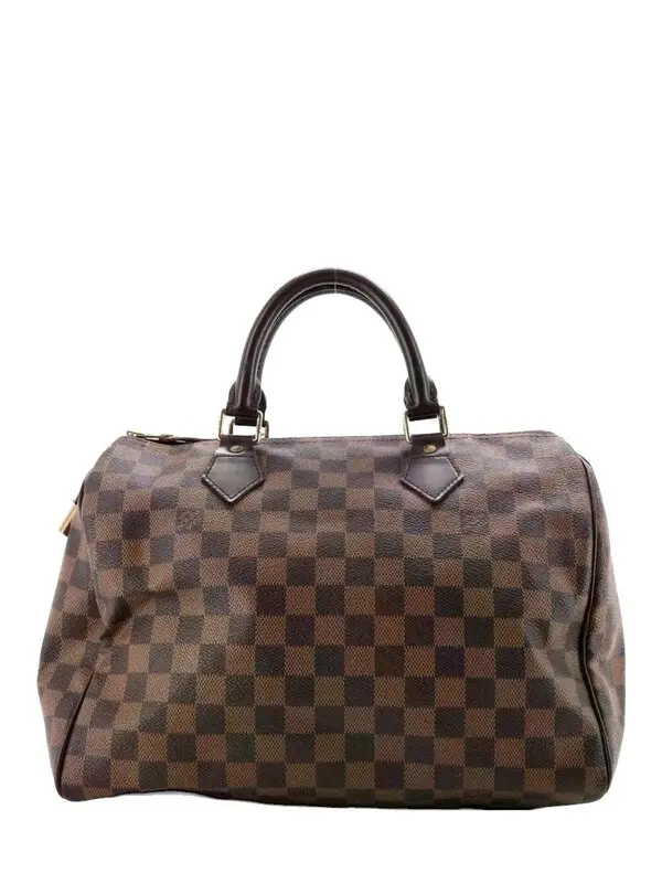 LOUIS VUITTON Speedy Handbag Damier 30 Satchel - Brown