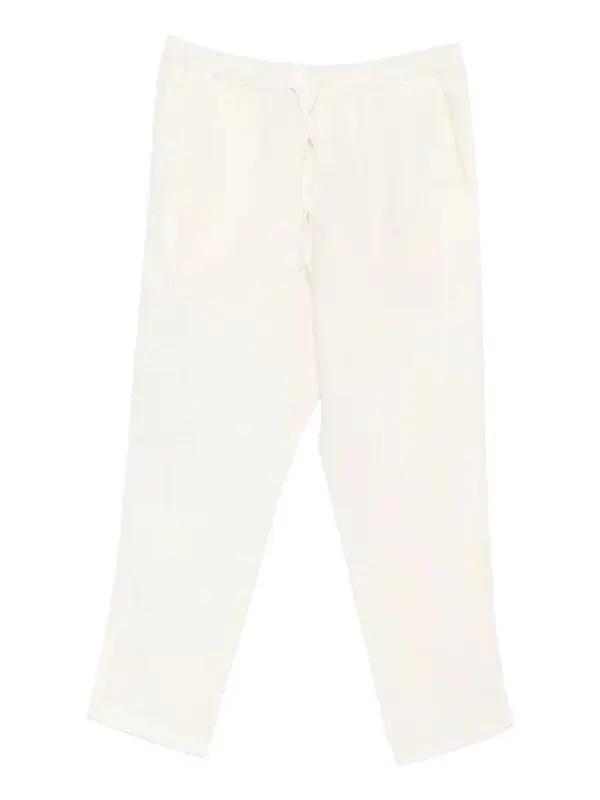 120% Lino Drawstring-waistband Trousers - Neutrals