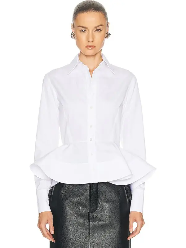 Stella McCartney Poplin Peplum Top - Pure White