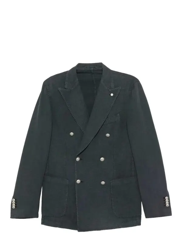 L.B.M. 1911 Double-breasted Peaked-lapels Blazer - Grey