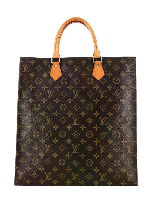LOUIS VUITTON Sac Plat Monogram Canvas Tote Bag - Brown