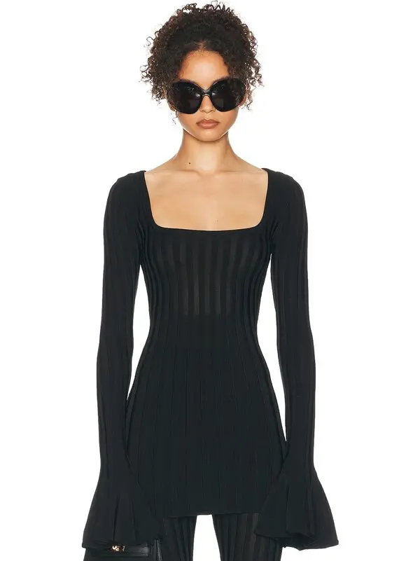 HELSA Kayleigh Flared Tunic - Black