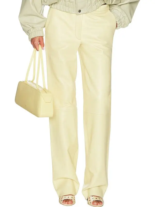 HELSA Soft Lamb Leather Pants - Pale Husk