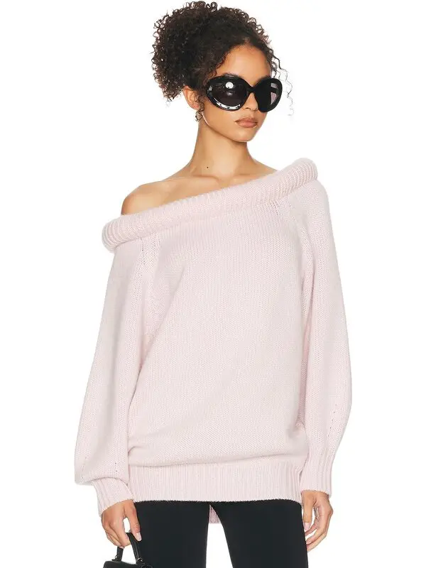HELSA Cressidia Off-shoulder Sweater - Light Pink
