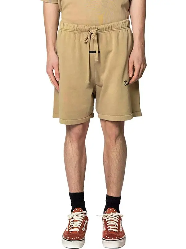 Fear Of God Logo-print Cotton Shorts - Neutrals