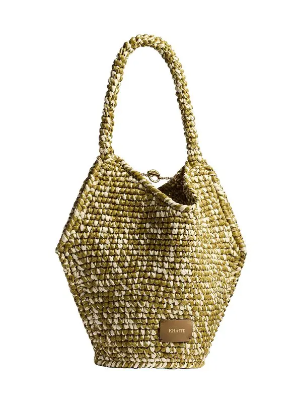 Khaite Mini Lotus Tote - Olive / White