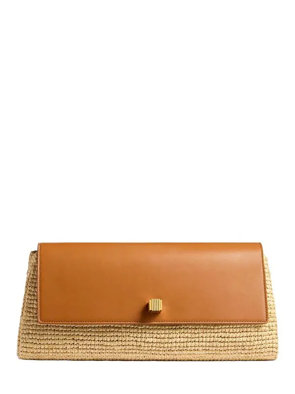 Khaite Audrey Clutch - Tan / Natural