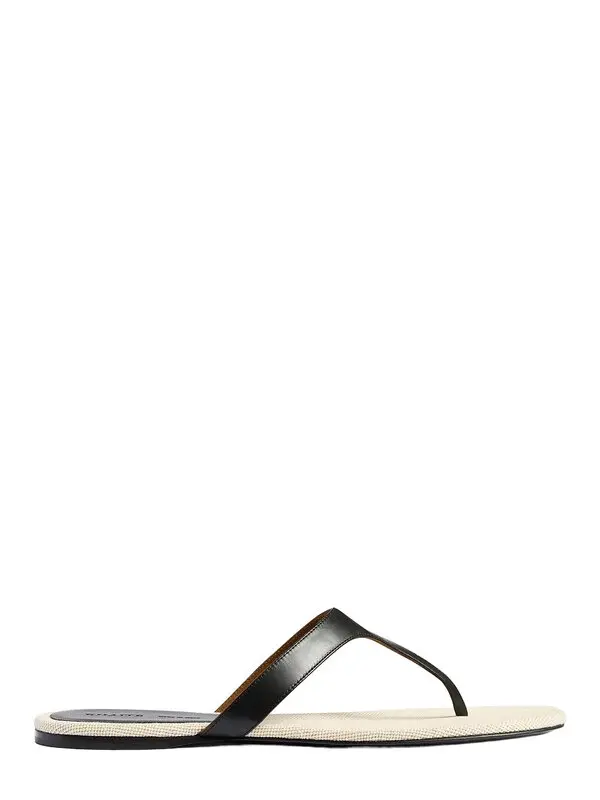 Khaite Archer Flat Sandal - Black / Natural