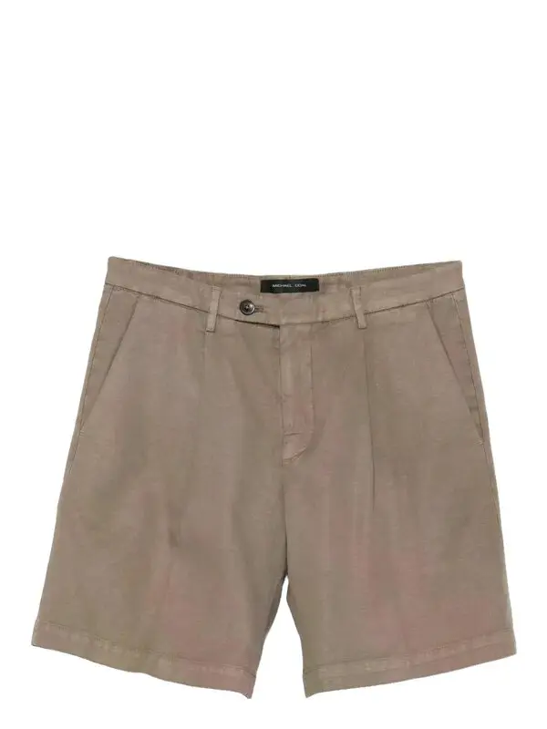 MICHAEL COAL Harry Pleated Chino Shorts - Neutrals