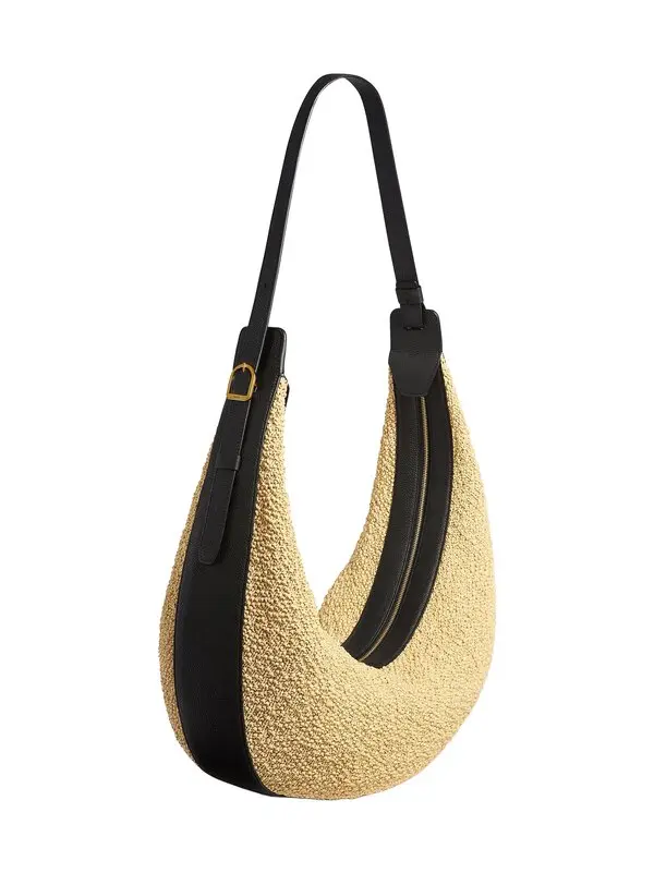Khaite Augustina Hobo Bag - Black / Natural