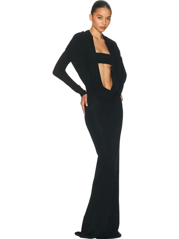HELSA Svetlana Jersey Gown - Black