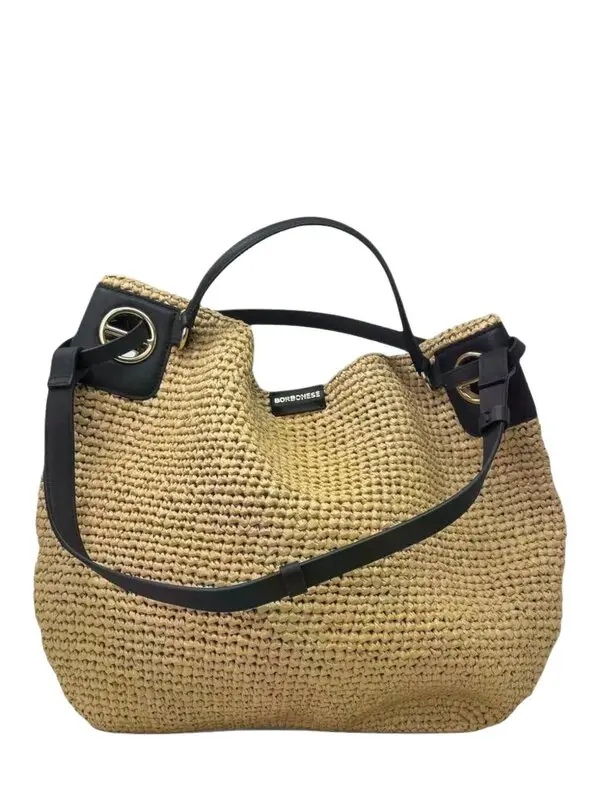 Borbonese Large Woven Shoulder Bag - Neutrals