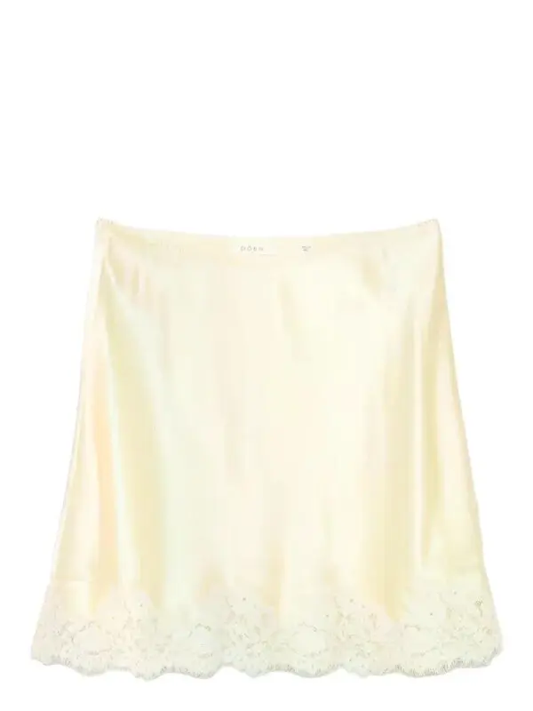 DÔEN Giulietta Lace-trim Skirt - Neutrals