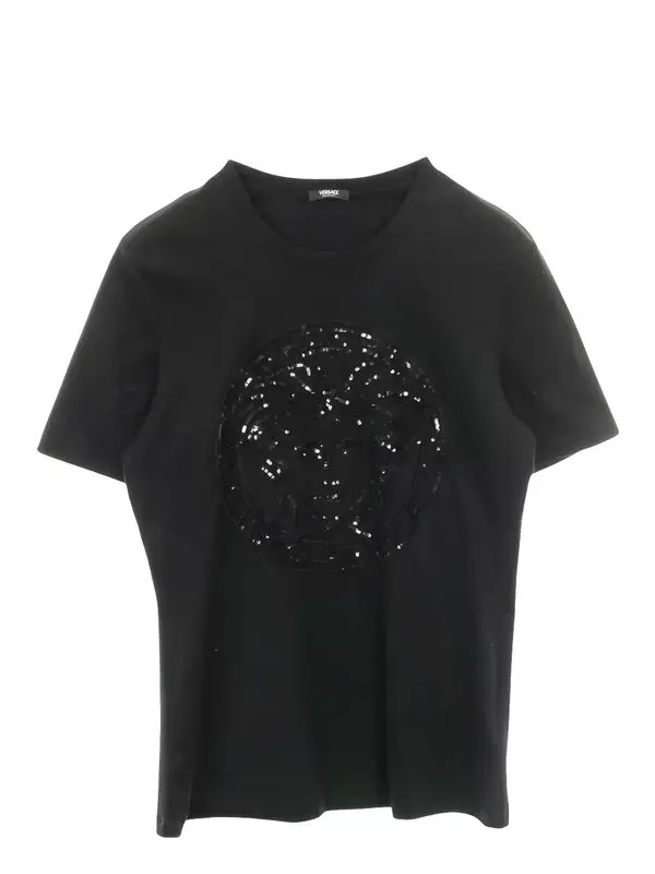 Versace 2010 Medusa-sequin T-shirt - Black