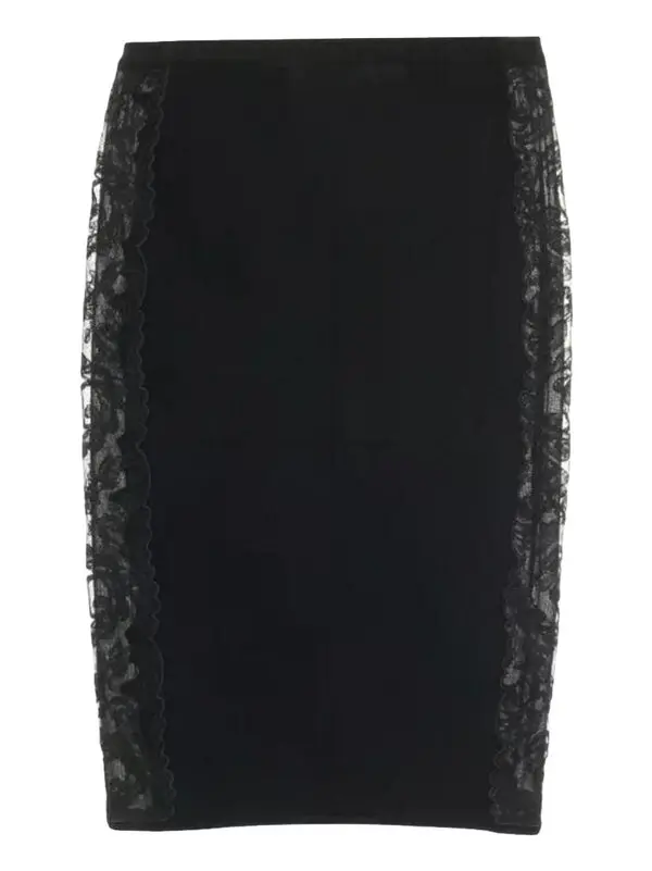 Versace Lace-detail Skirt - Black