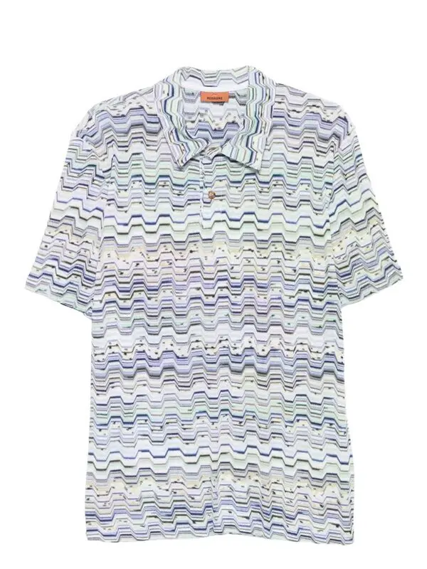 Missoni Zigzag-pattern Polo Shirt - Blue