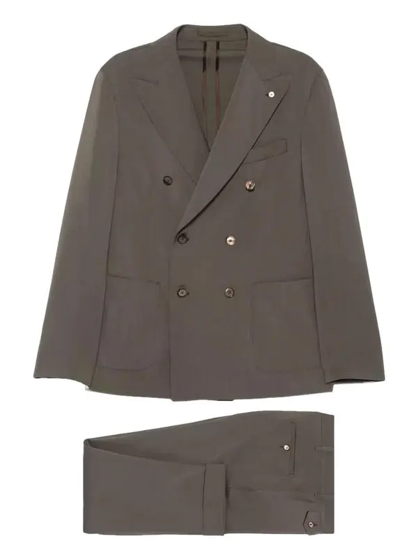 LUIGI BIANCHI MANTOVA Double-breasted Buttoned Suit - Green