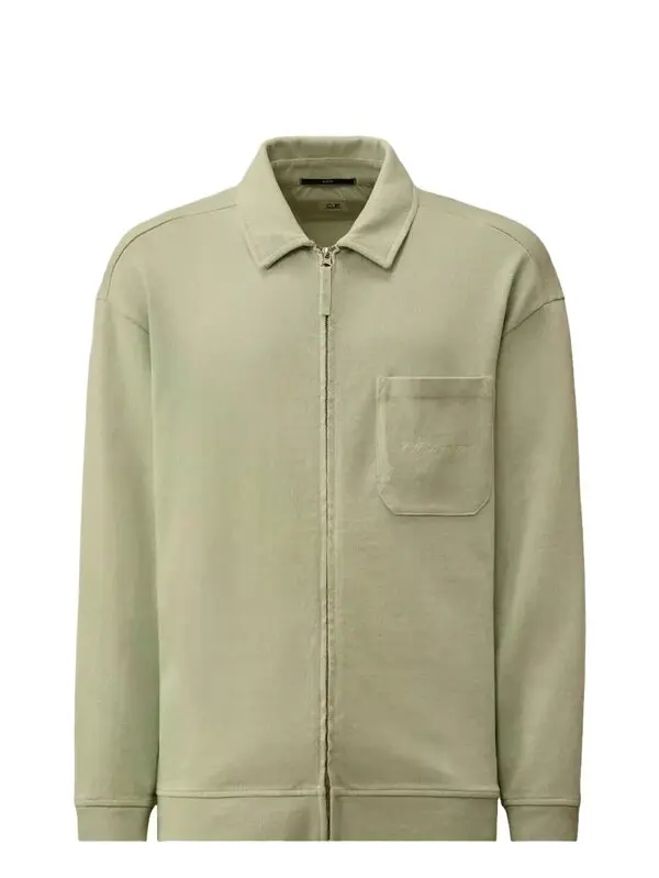 C.P. COMPANY Combed Jersey Boxy Zip Sweatshirt - Green