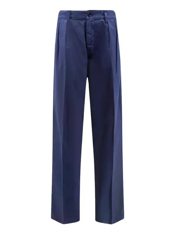 Aspesi Pleated Straight-leg Trousers - Blue