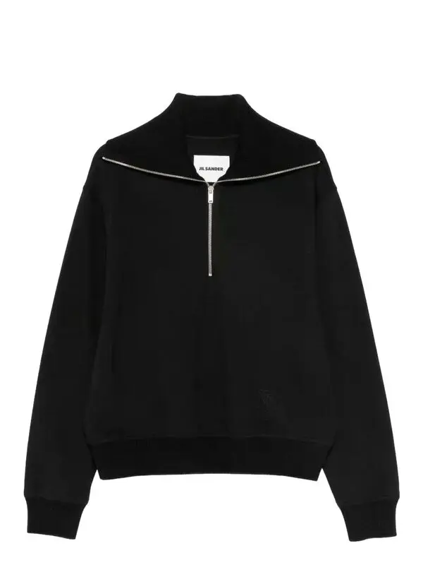 JIL SANDER Zip-collar Sweater - Black