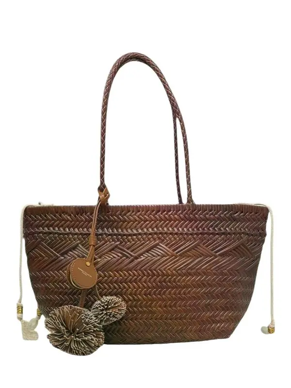 GIANNI CHIARINI Paloma Medium Braided Shoulder Bag - Brown