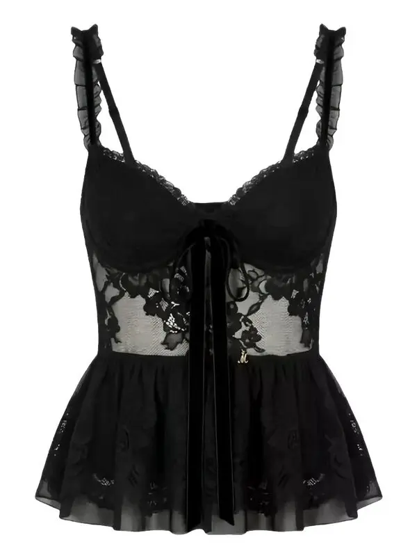 ANIYE BY Lace-trimmed Top - Black