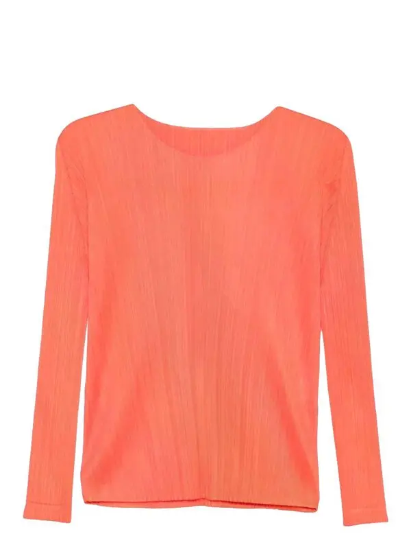 Issey Miyake Pleated Long-sleeve Top - Red