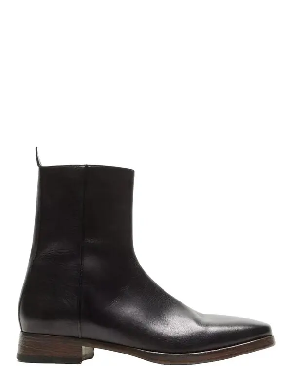 Acne Studios Square-toe Leather Boots - Black