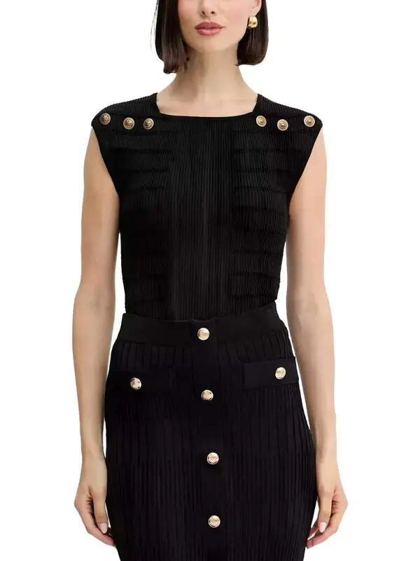 Guess Evangeline Ribbed Top - Black