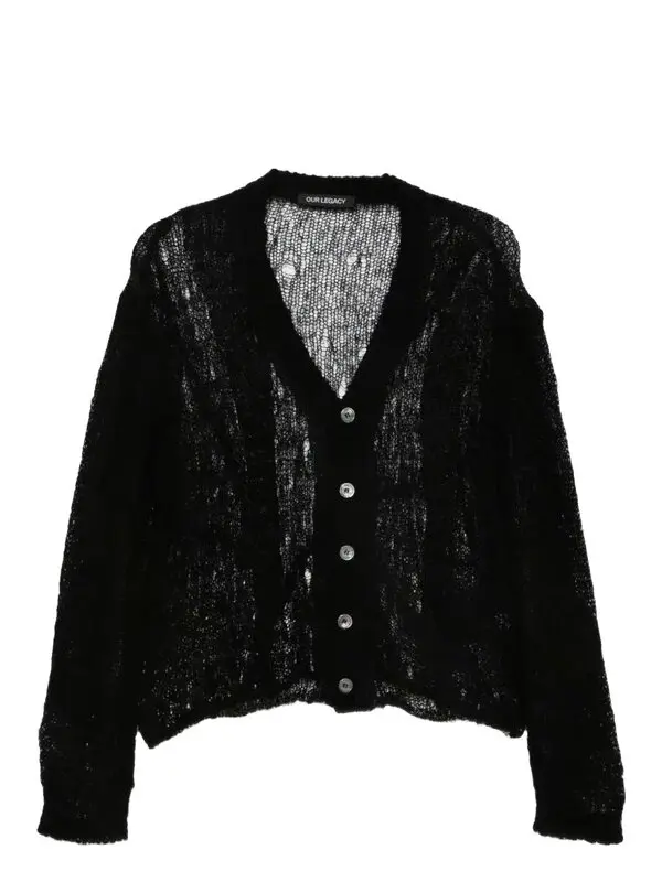 Our Legacy Academy Laddered-knit Cardigan - Black