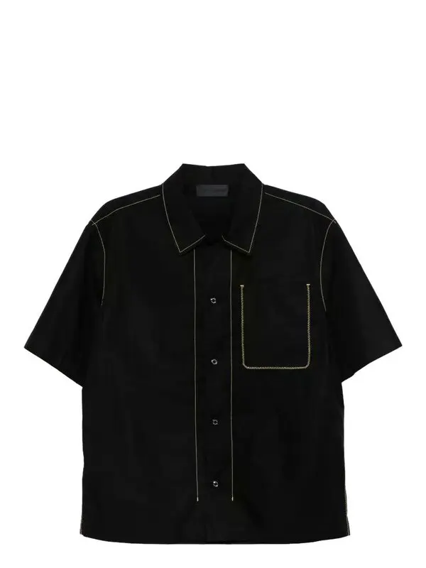 Moncler Cotton Short-sleeved Shirt - Black