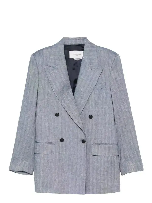 Jacob Cohen Double-breasted Herringbone Blazer - Blue