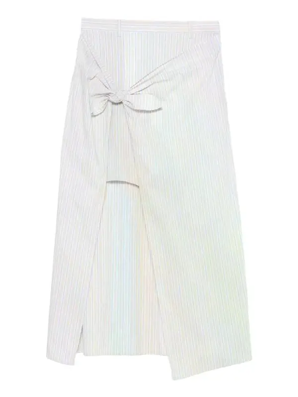 ISABELLE BLANCHE Striped Knot-detail Skirt - Neutrals
