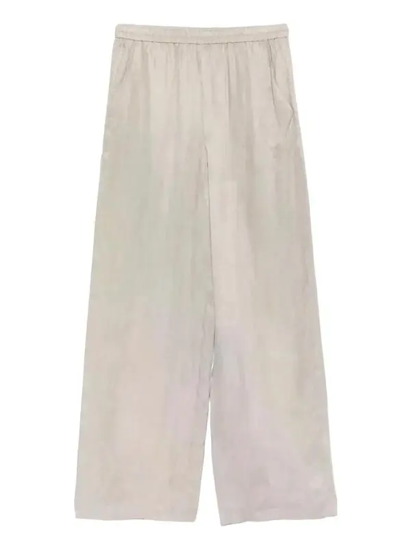Emporio Armani Elasticated-waist Wide-leg Trousers - Neutrals