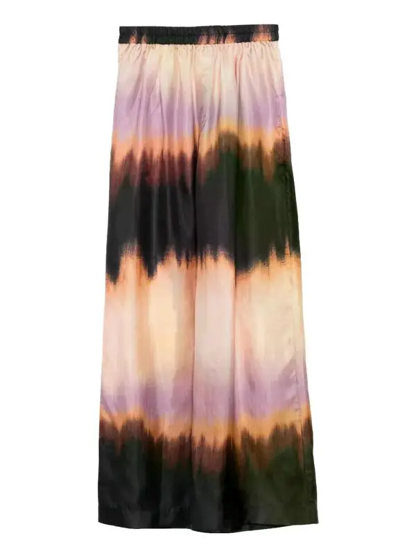 Biyan Tie-dye Palazzo Pants - Black