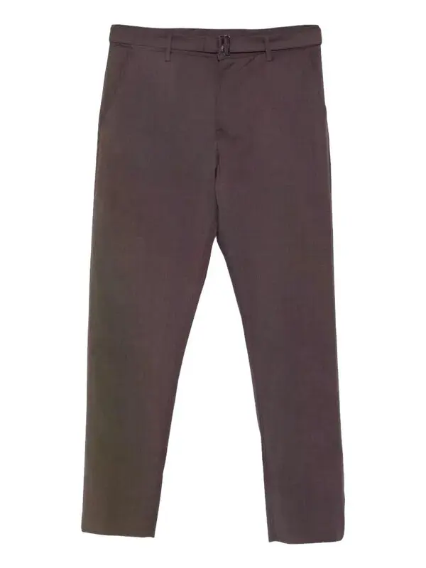 Canali Impeccabile Belted Wool Trousers - Brown