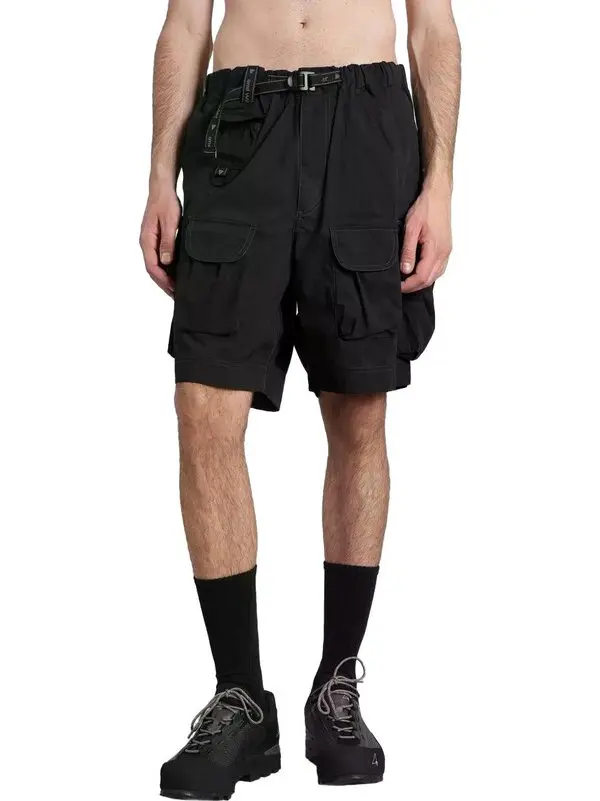 AND WANDER Multi-pocket Cargo Shorts - Black